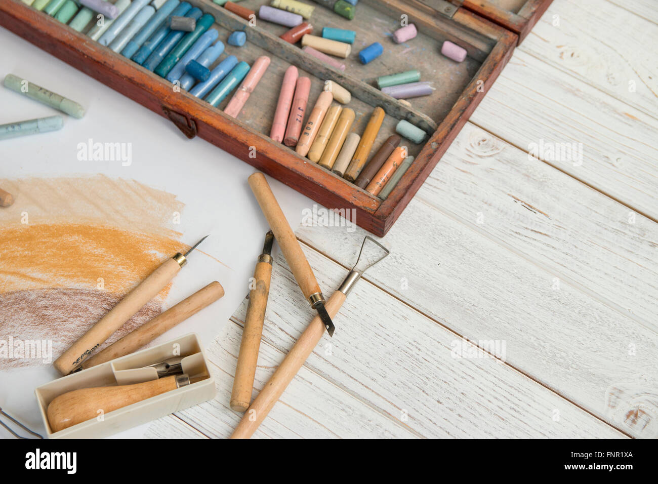 tools on table Stock Photo - Alamy