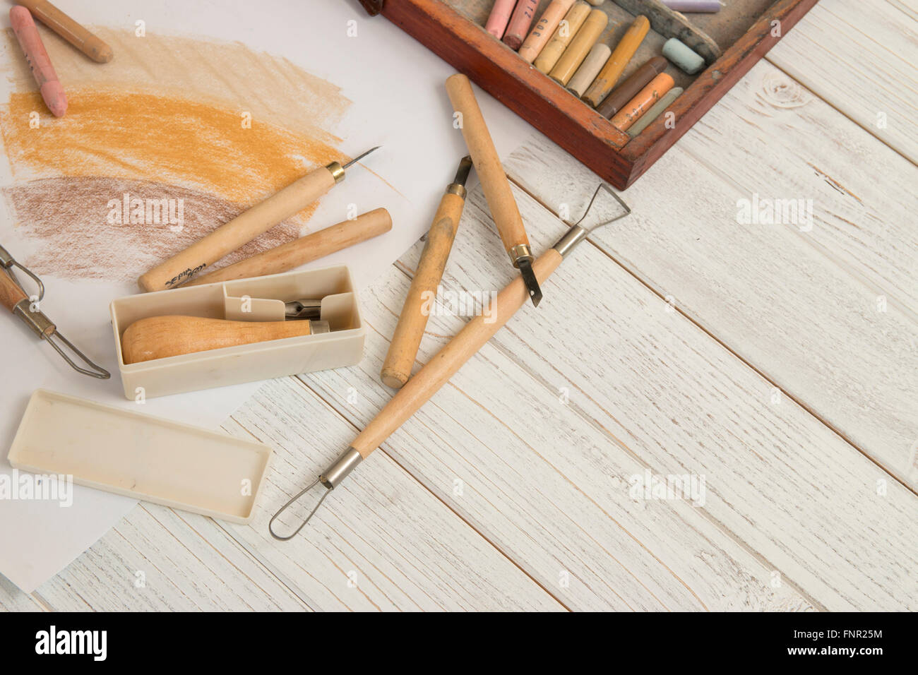 tools on table Stock Photo - Alamy