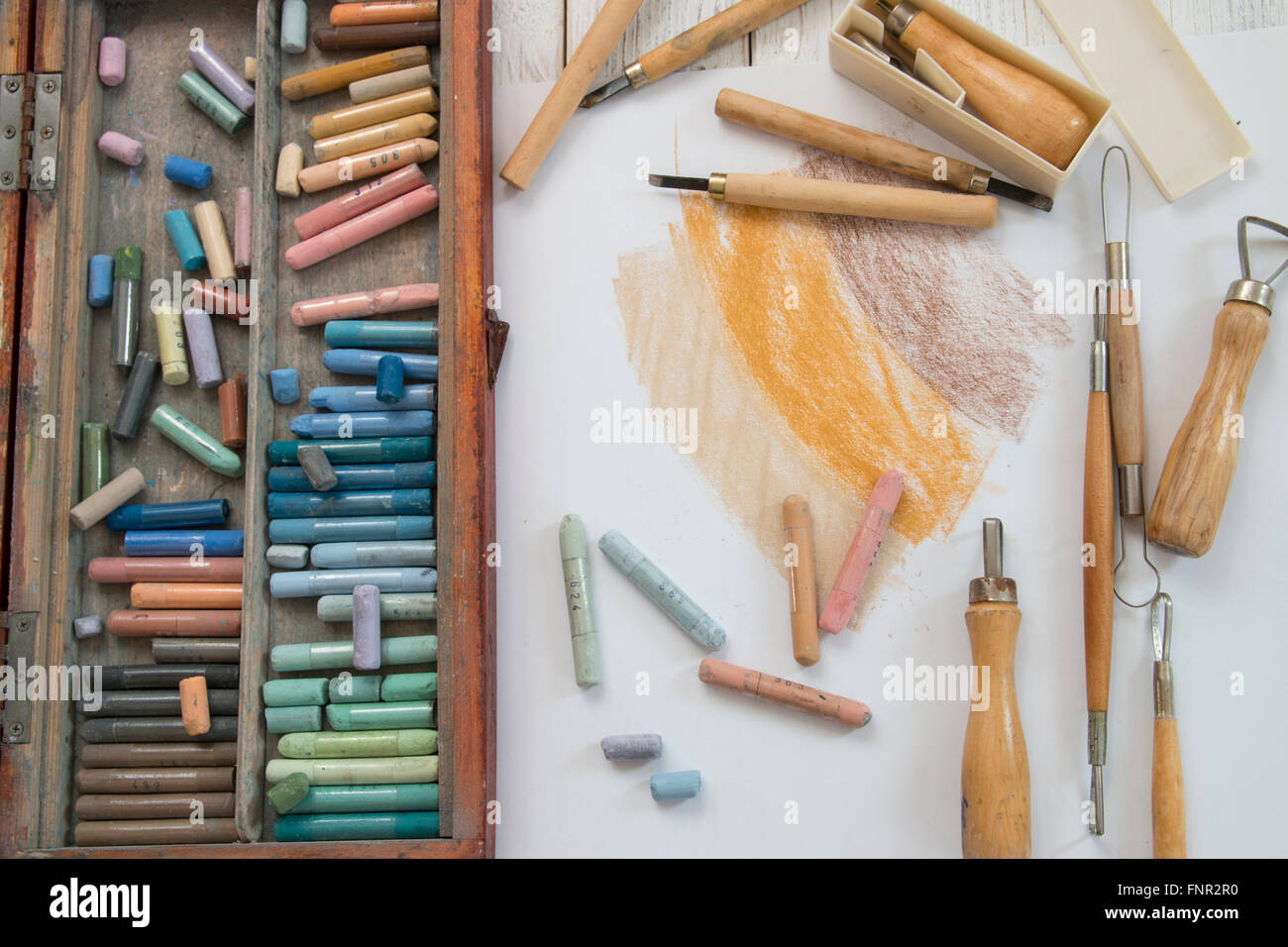 tools on table Stock Photo - Alamy