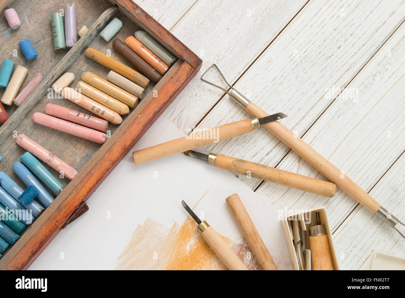 tools on table Stock Photo - Alamy