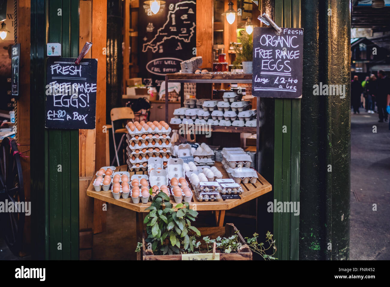 Organic Free Range Eggs Shop Stock Photo - Alamy