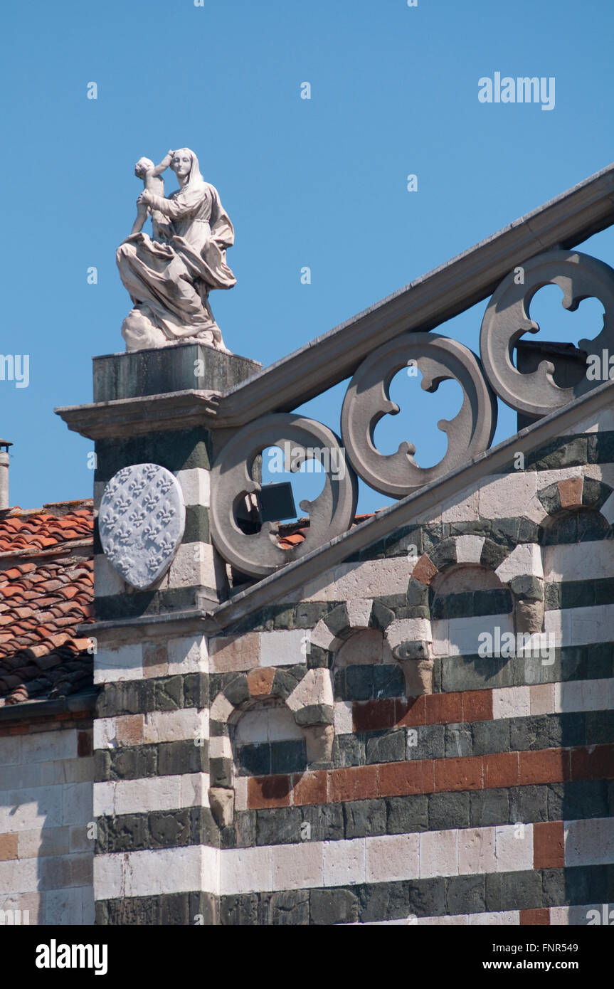Italy, Tuscany, Prato, Cathedral of S. Stefano, Detail Facade Stock ...