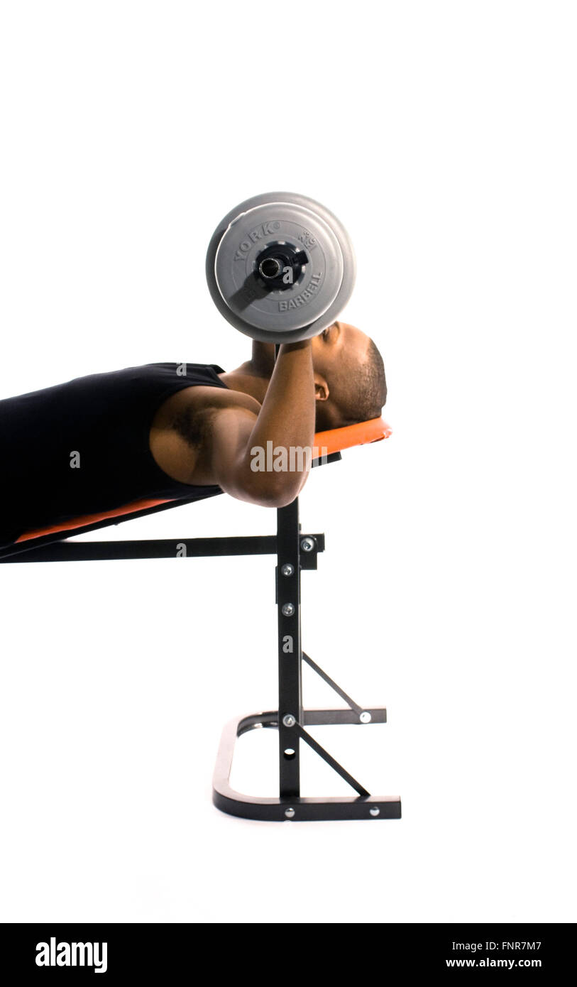 Man in great physical shape working out, toned muscles Stock Photo - Alamy