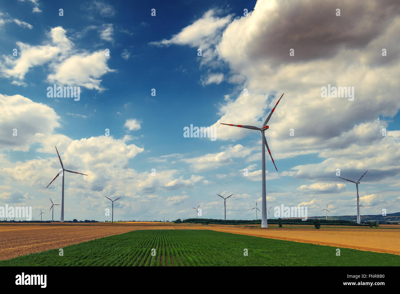 wind turbine on sky background Stock Photo - Alamy