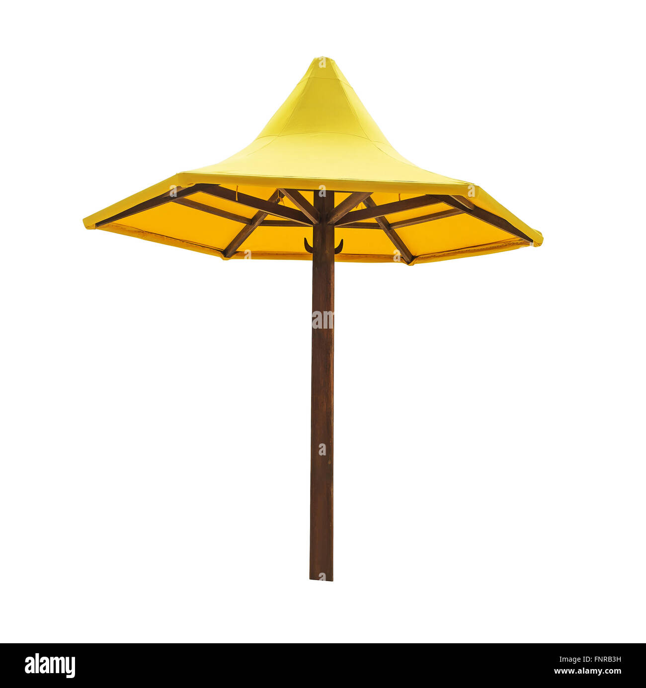 yellow beach umbrella isolated on a white background Stock Photo - Alamy