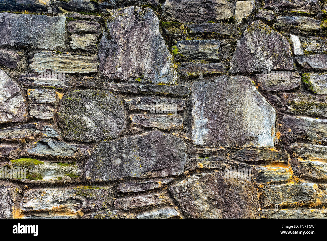 Old Stone wall with moss Stock Photo - Alamy