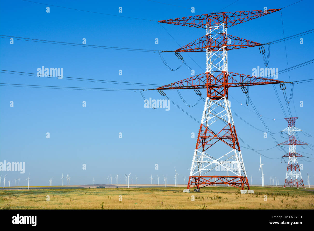 High voltage electricity tower Stock Photo - Alamy