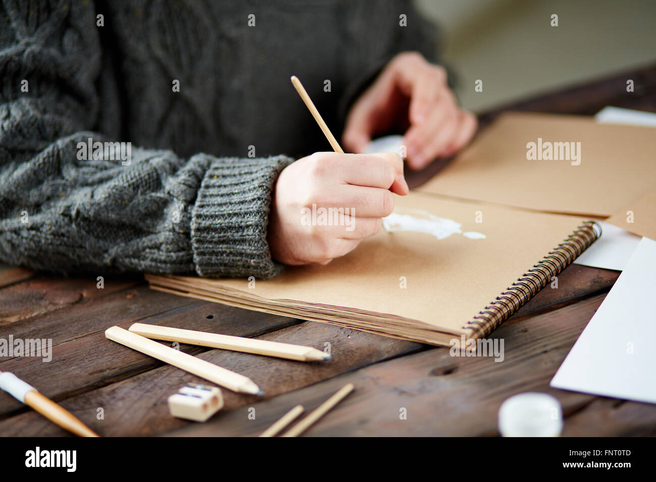 Drawing in notebook hi-res stock photography and images - Alamy