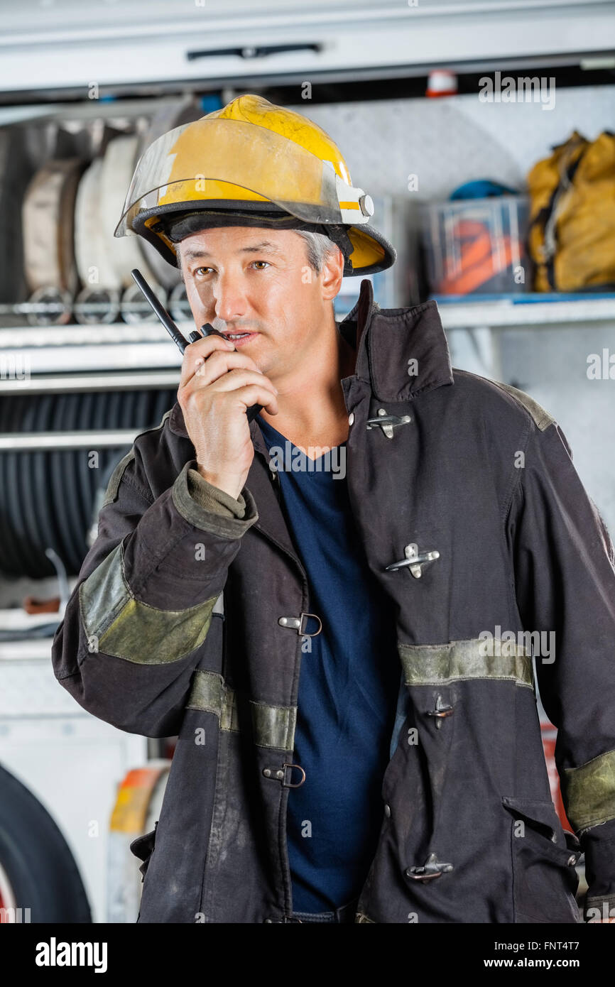 Firefighter using walkie talkie fire hi-res stock photography and ...