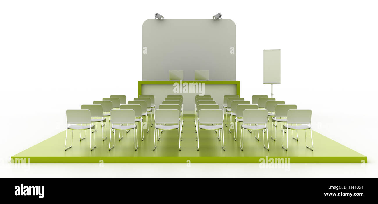 Blank and empty trade kiosk on white, original design, 3d illustration ...