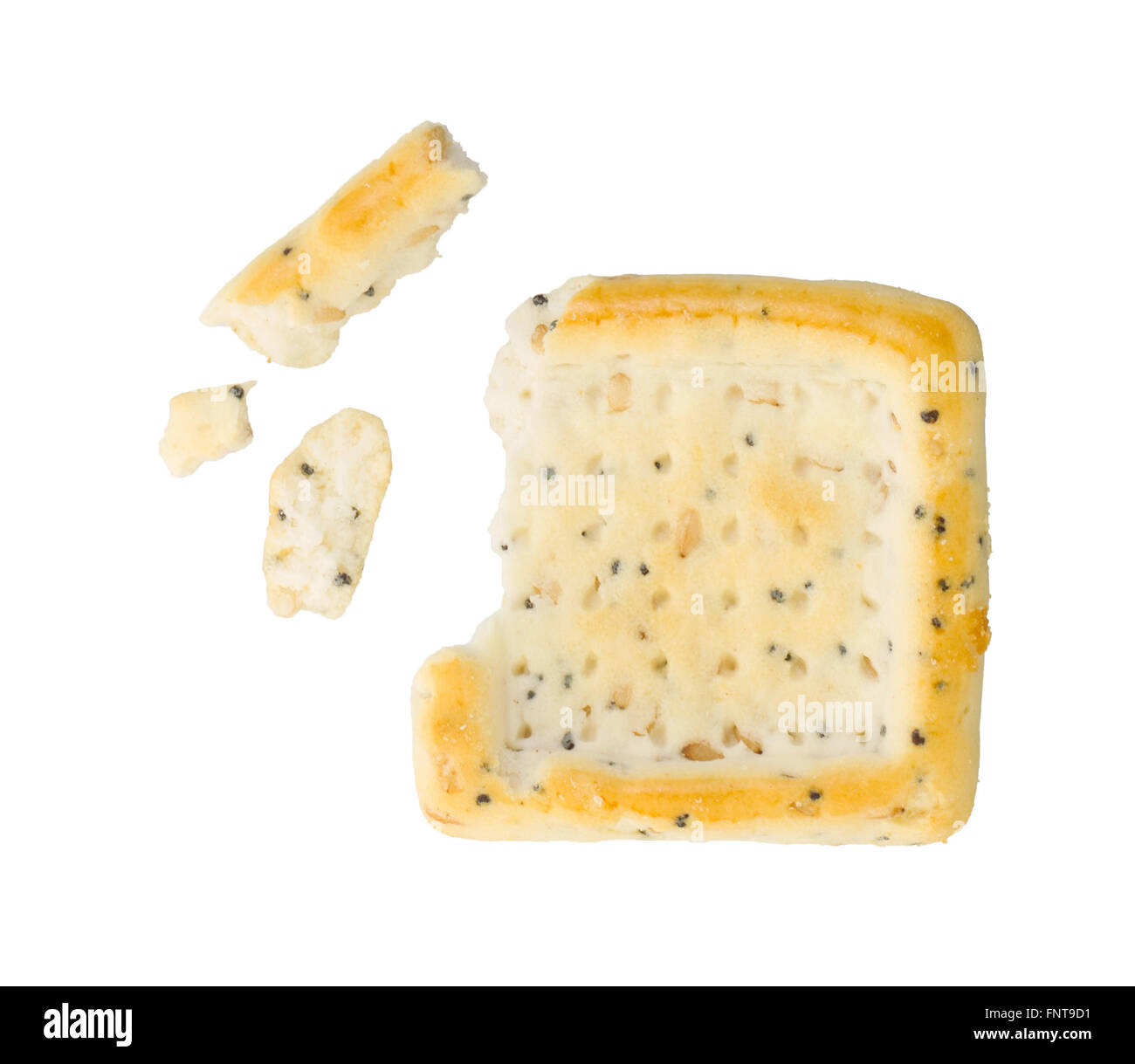 Broken square cracker isolated on a white background Stock Photo - Alamy