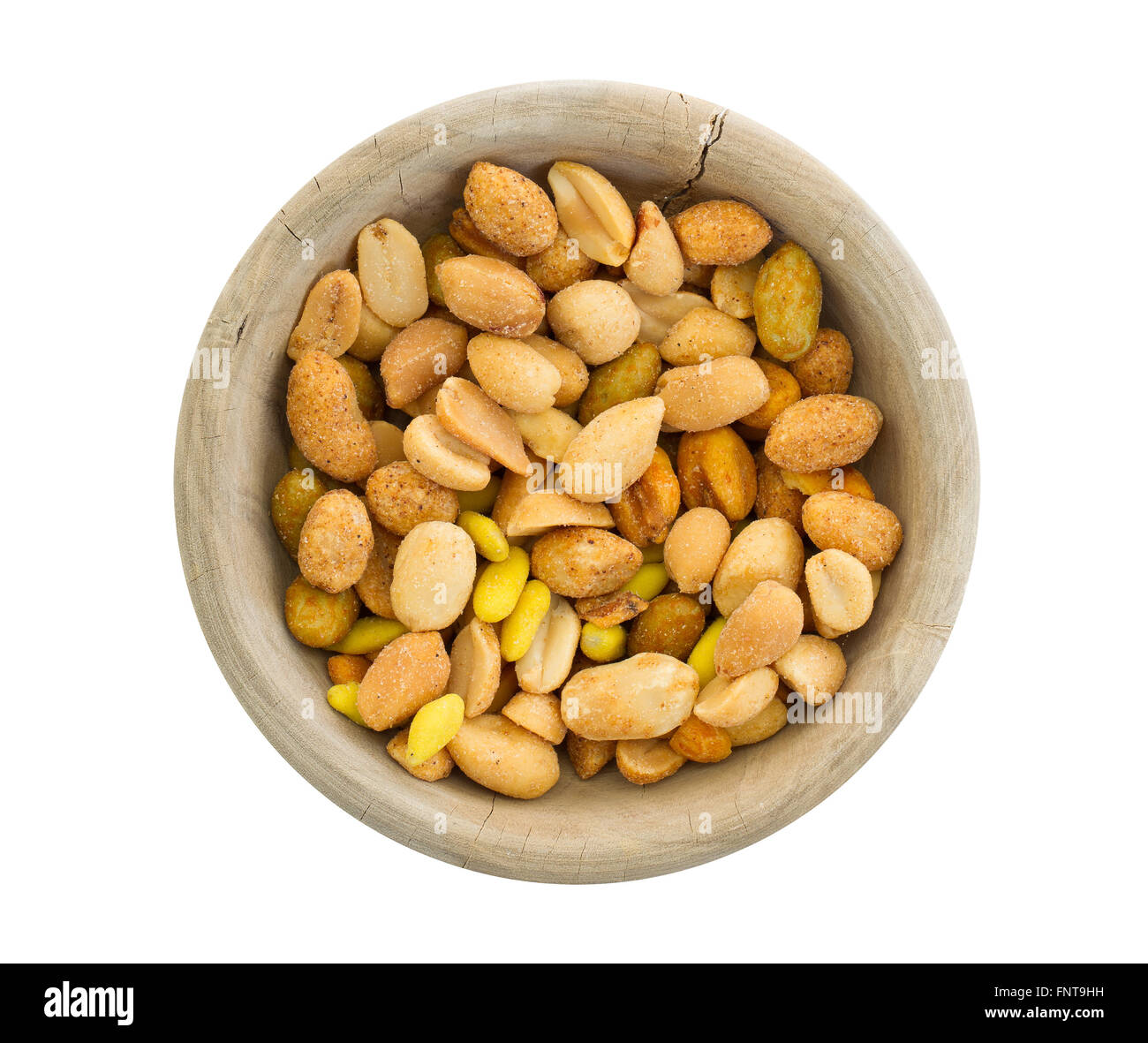 Fresh mixed salted nuts in a bowl, peanut mix, isolated on white Stock ...