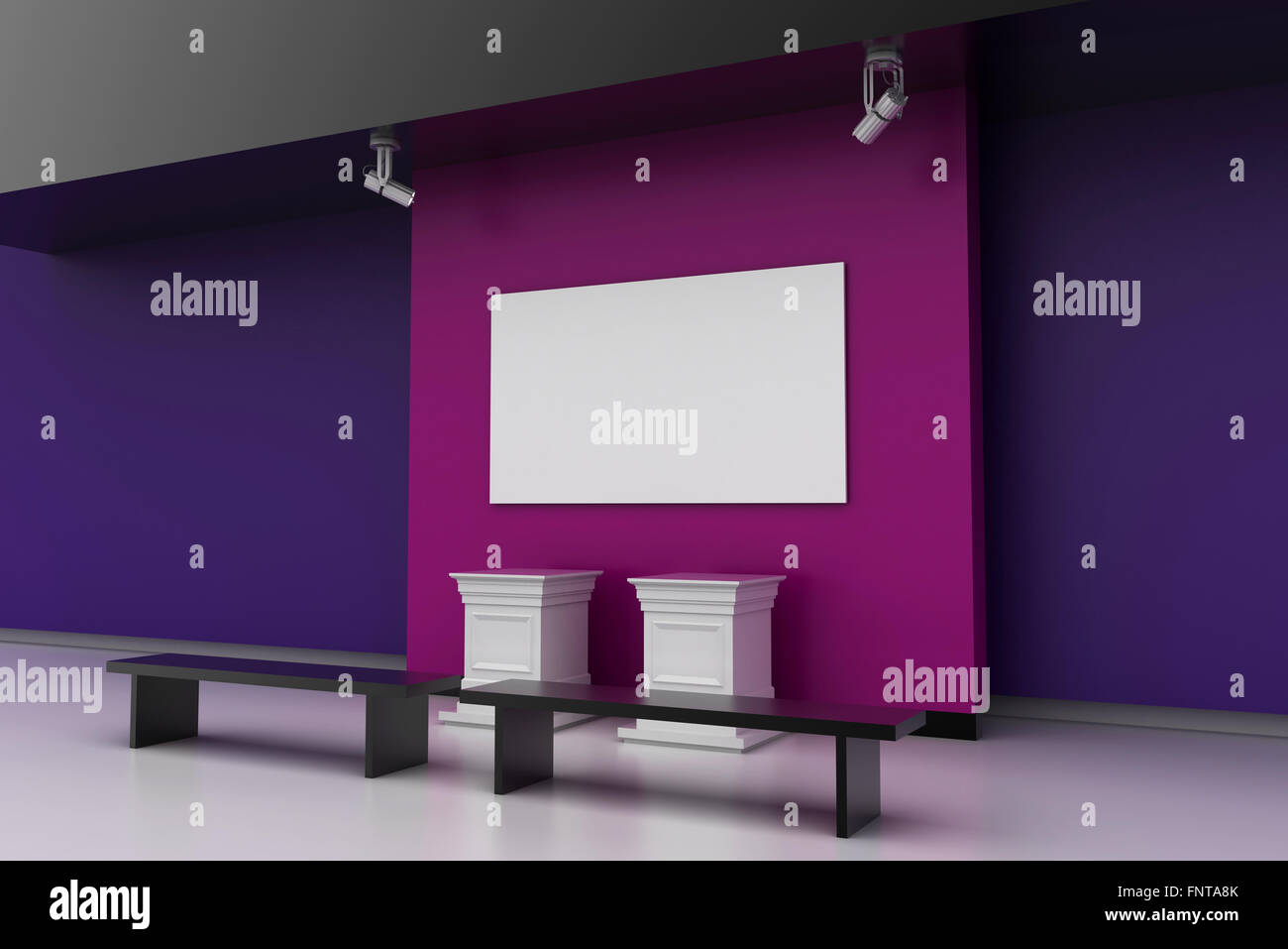 Blank and empty trade kiosk on white, original design, 3d illustration ...