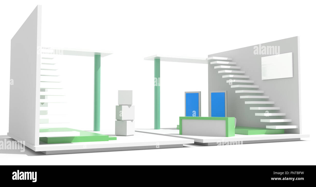 Empty exhibition booth, copy space illustration Stock Photo - Alamy