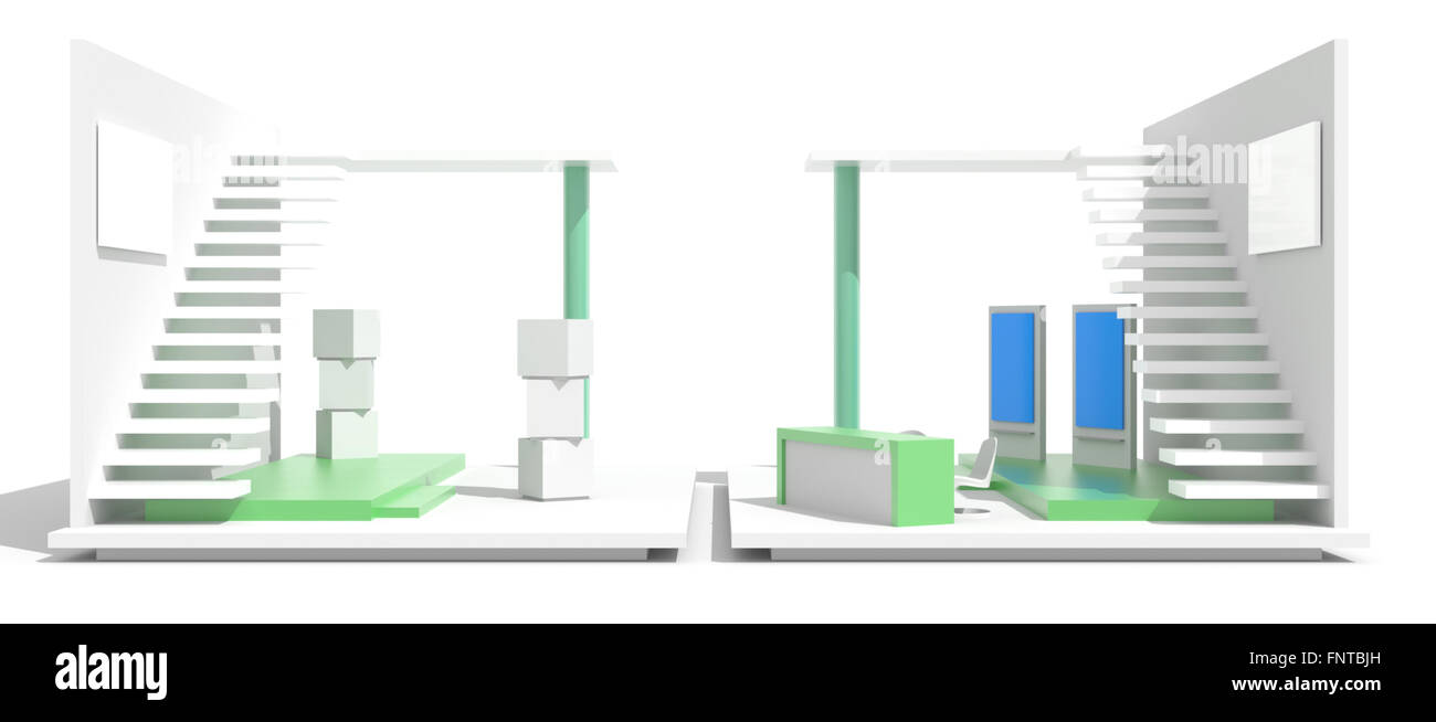 Empty exhibition booth, copy space illustration Stock Photo - Alamy