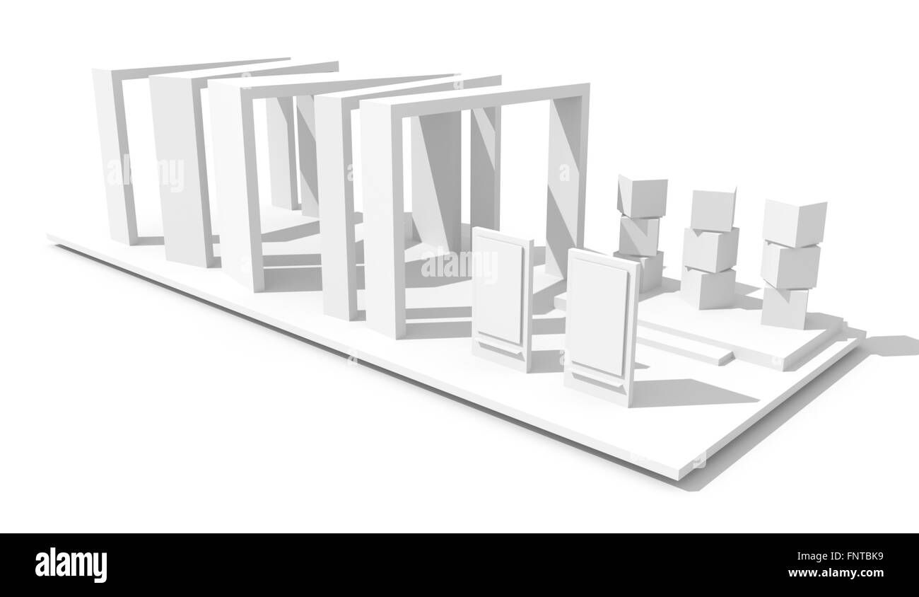 Empty exhibition booth, copy space illustration Stock Photo - Alamy
