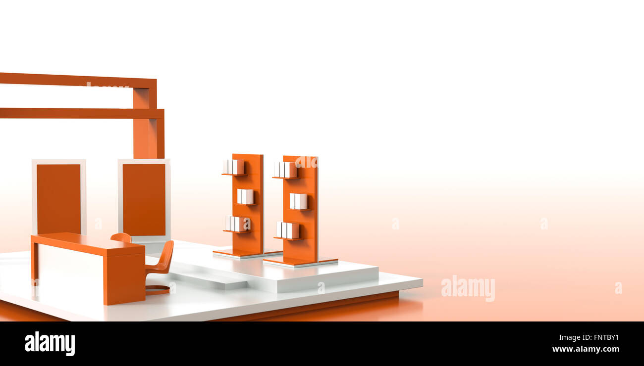 Empty exhibition booth, copy space illustration Stock Photo - Alamy