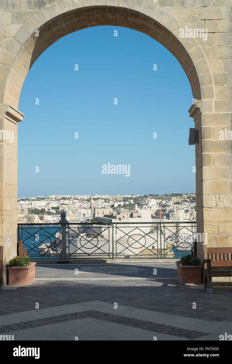 Archway at Upper Barracca Gardens in Valletta,Malta Stock Photo - Alamy