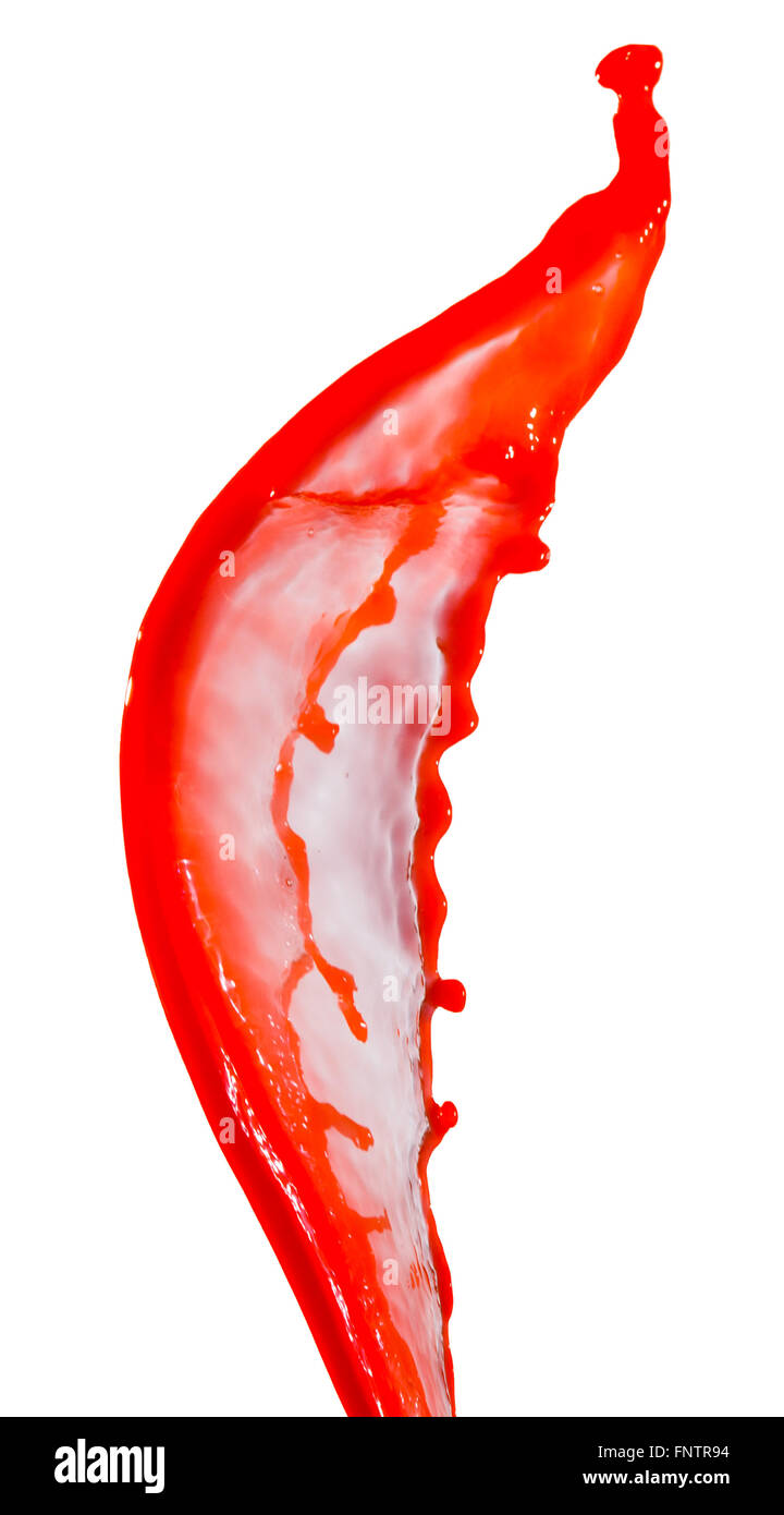 splash of red paint isolated on white background Stock Photo - Alamy