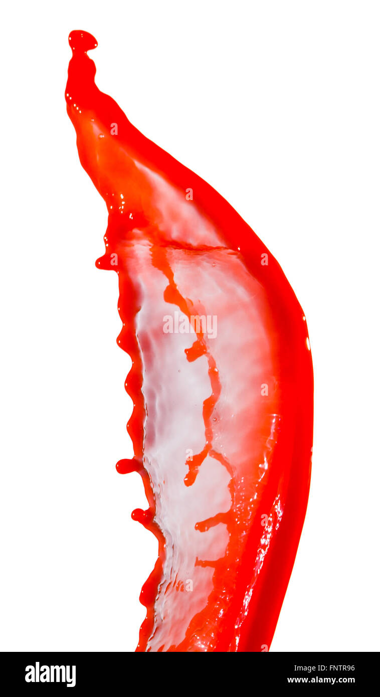 splash of red paint isolated on white background Stock Photo - Alamy