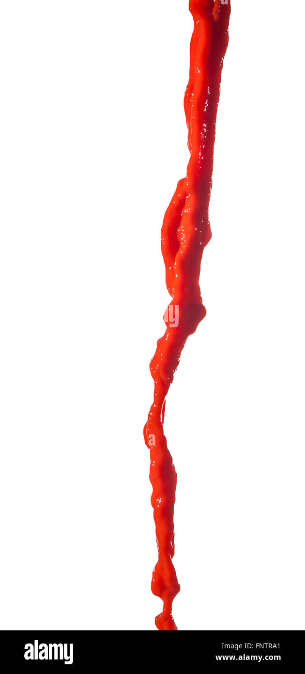 splash of red paint isolated on white background Stock Photo - Alamy