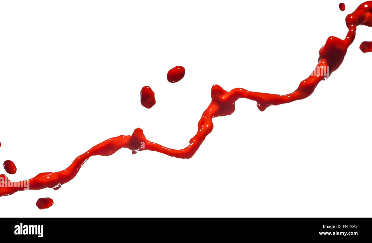 splash of red paint isolated on white background Stock Photo - Alamy