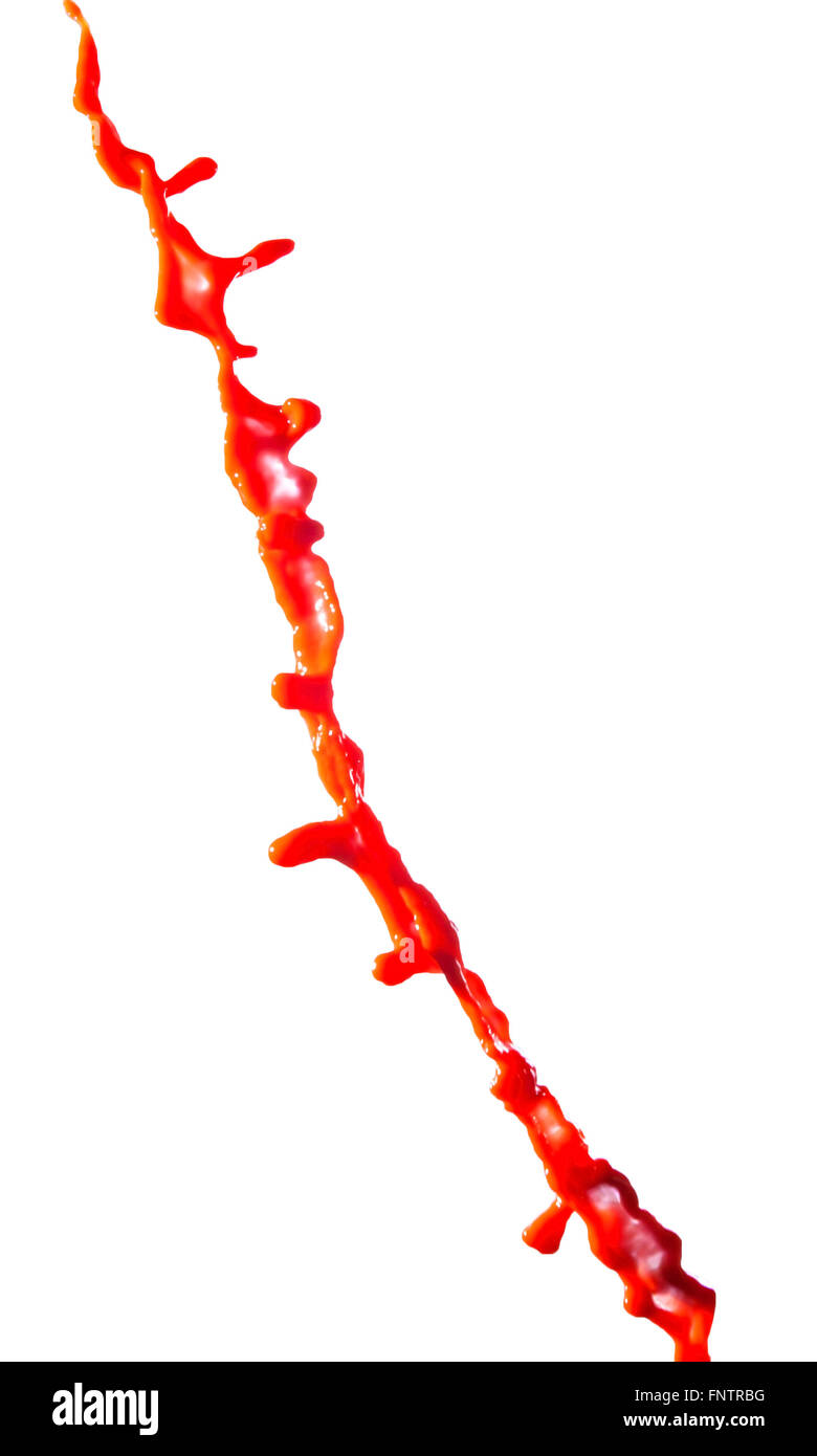 splash of red paint isolated on white background Stock Photo - Alamy