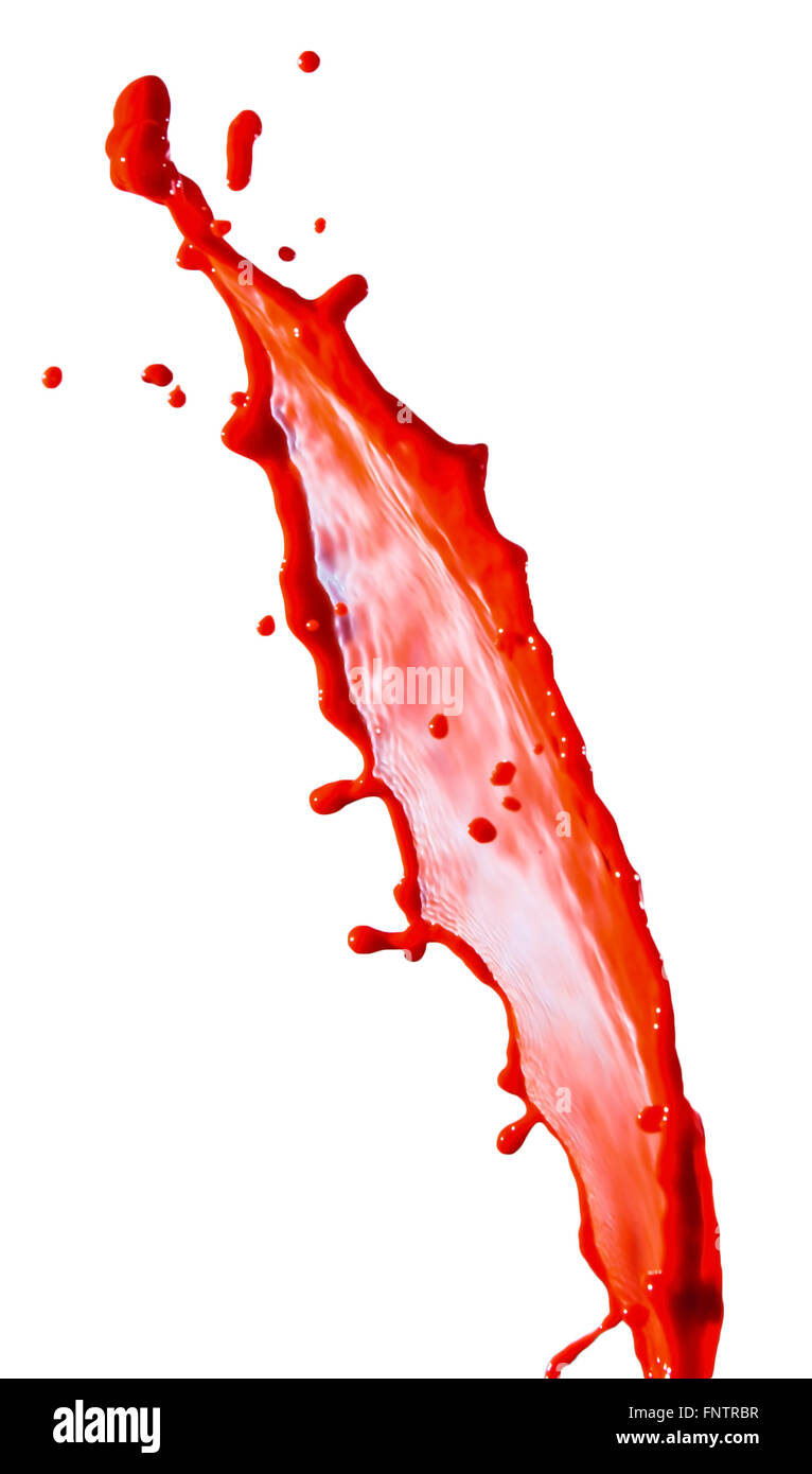 splash of red paint isolated on white background Stock Photo - Alamy