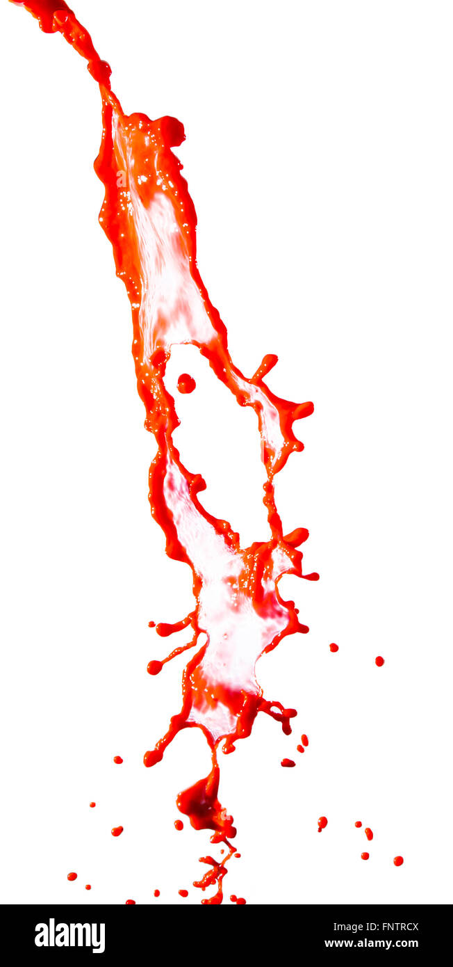 splash of red paint isolated on white background Stock Photo - Alamy