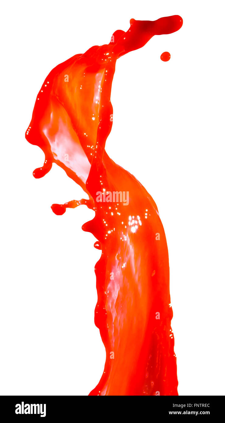 splash of red paint isolated on white background Stock Photo - Alamy