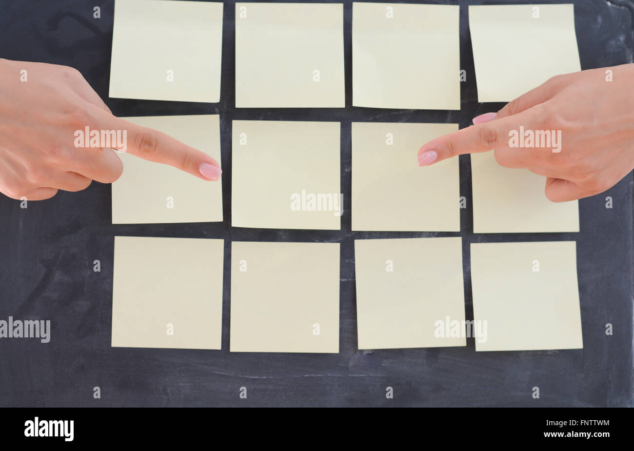 Brainstorming post it on blackboard hi-res stock photography and images ...