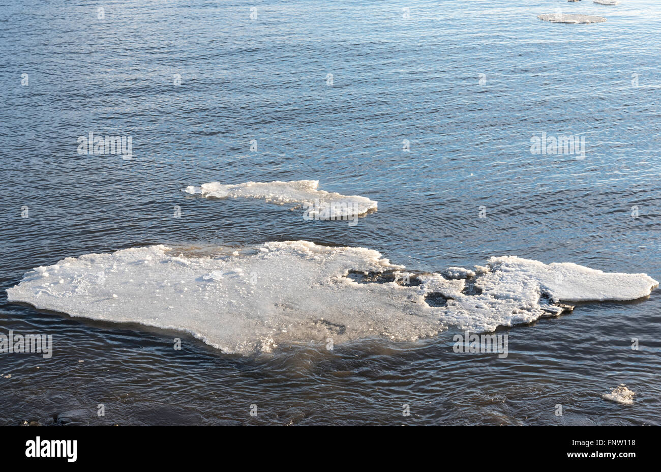 A piece of ice floating in the sea at Borgarnes in Iceland Stock Photo ...