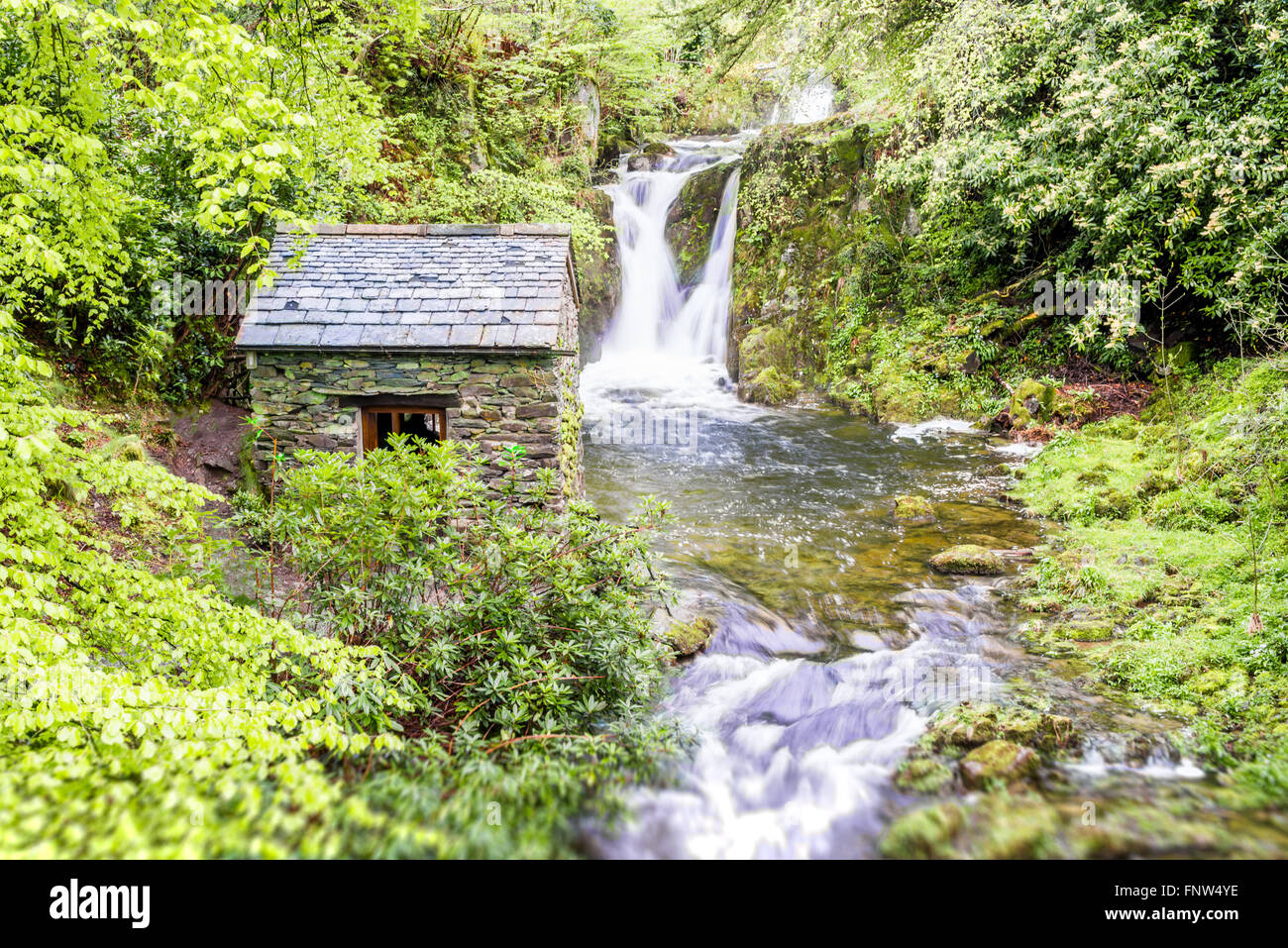 Rydal waterfall - beautiful waterfall near Rydal Mount, Lake District ...