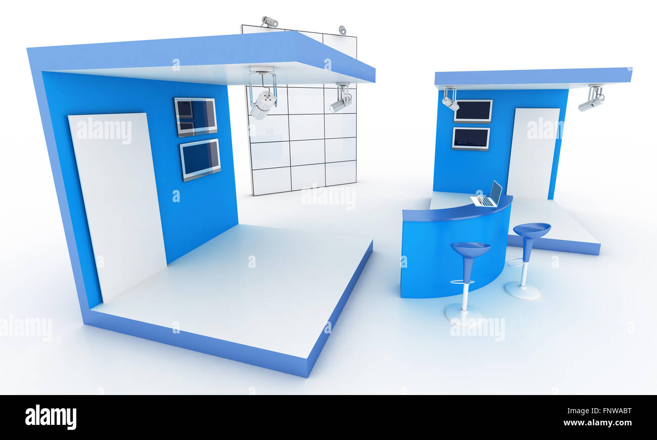 Empty exhibition booth, copy space illustration Stock Photo - Alamy