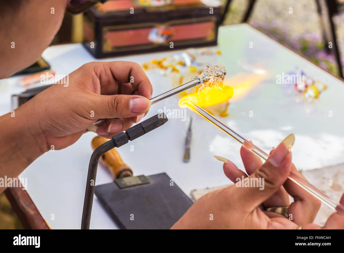 Glass making process hi-res stock photography and images - Alamy