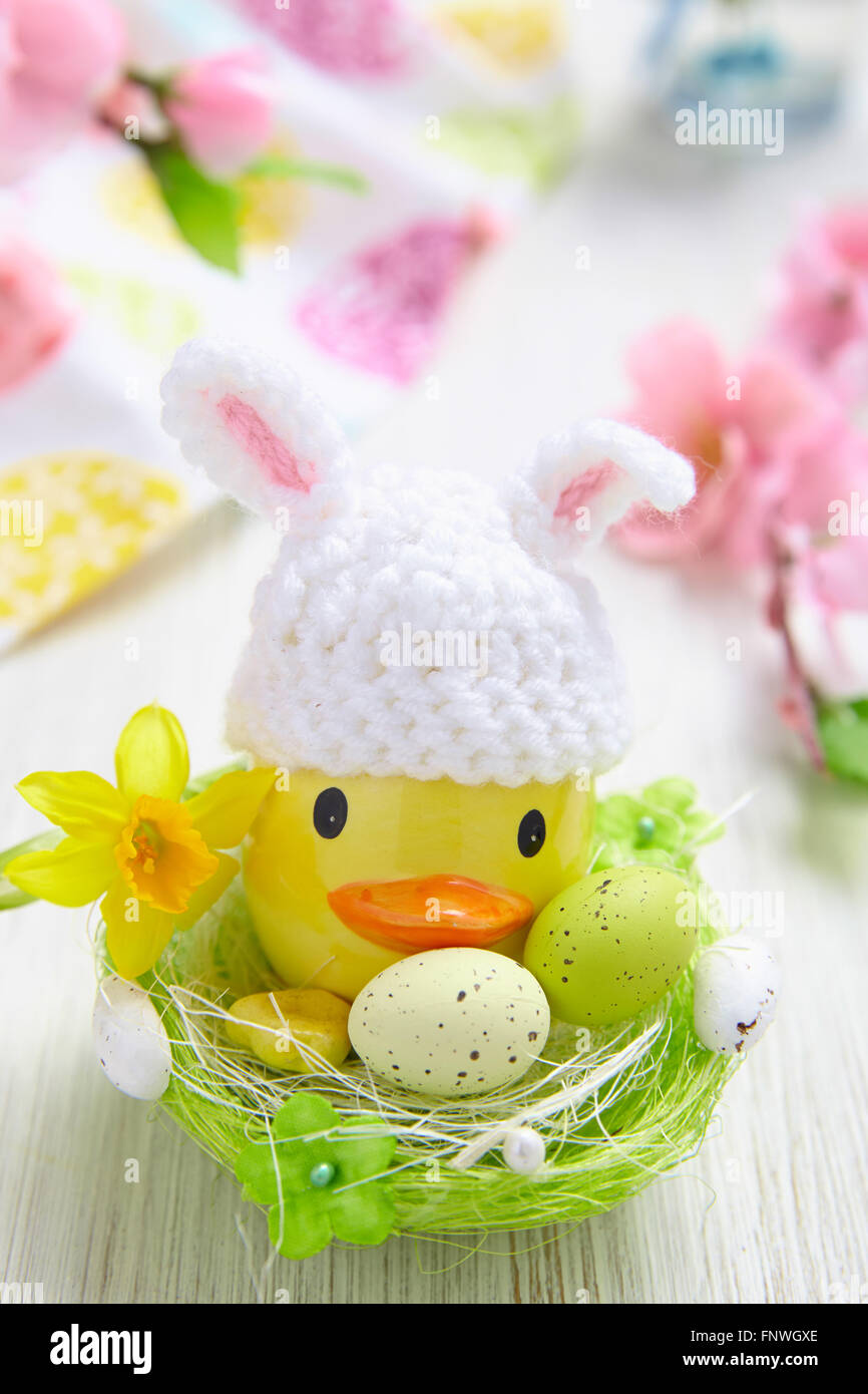 Easter little duck rabbit hi-res stock photography and images - Alamy
