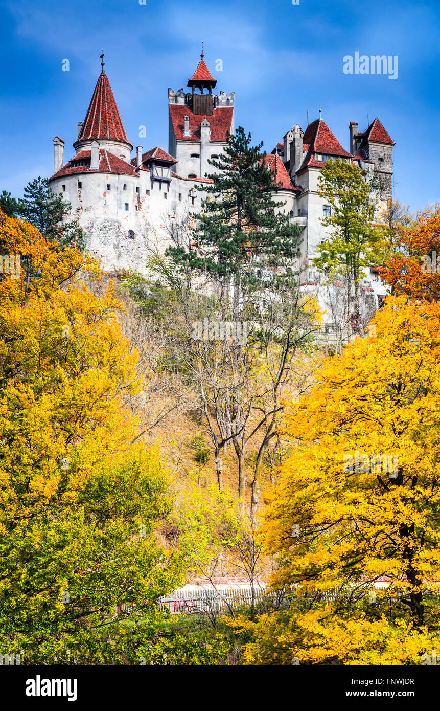 Bran Castle, Transylvania. Autumn stunning landscape with fortress at ...