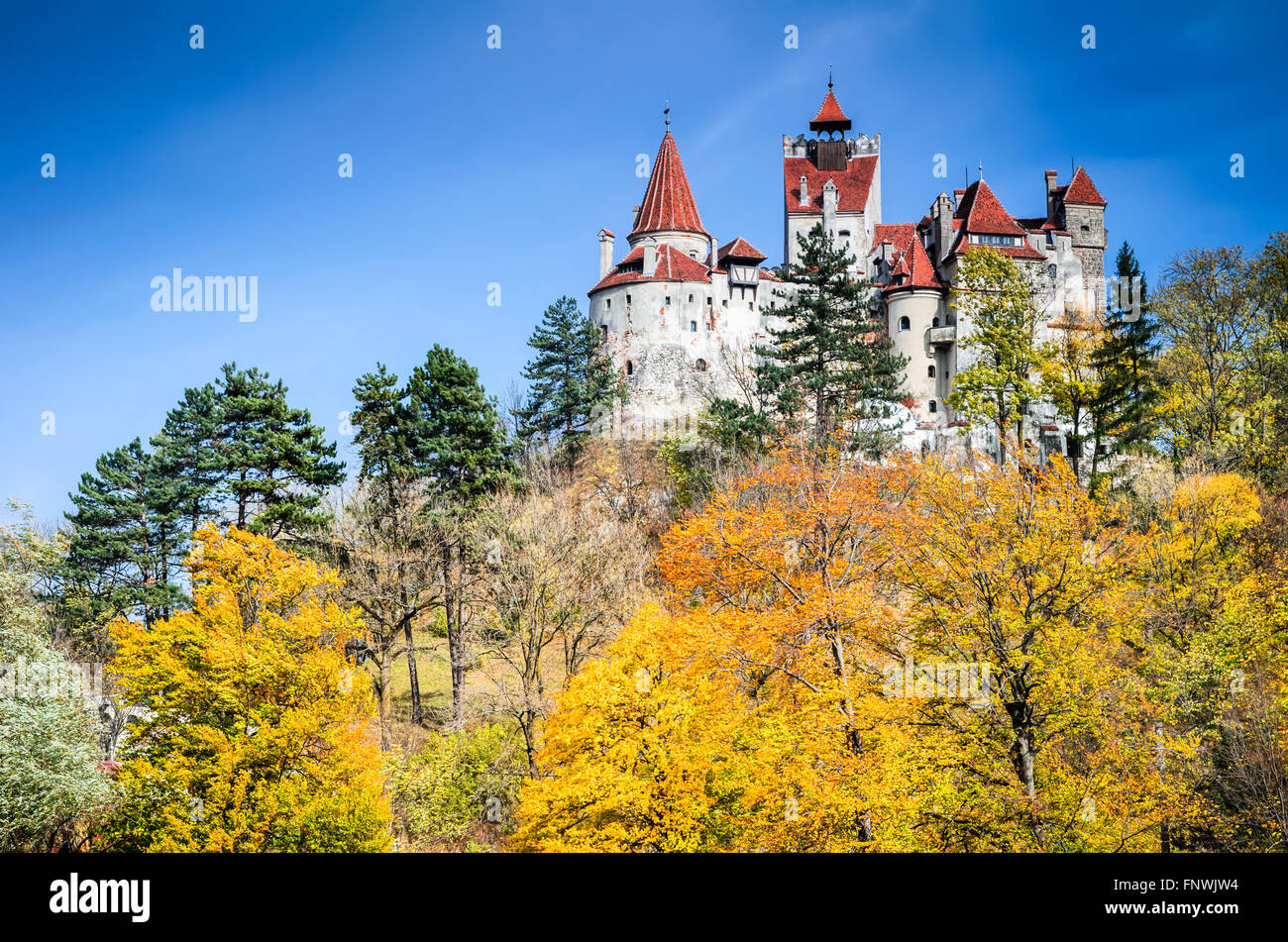 Bran Castle, Transylvania. Autumn stunning landscape with fortress at ...