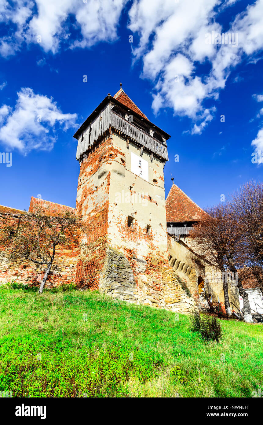 Transylvania, Romania. Medieval rural scenery with fortified churches ...