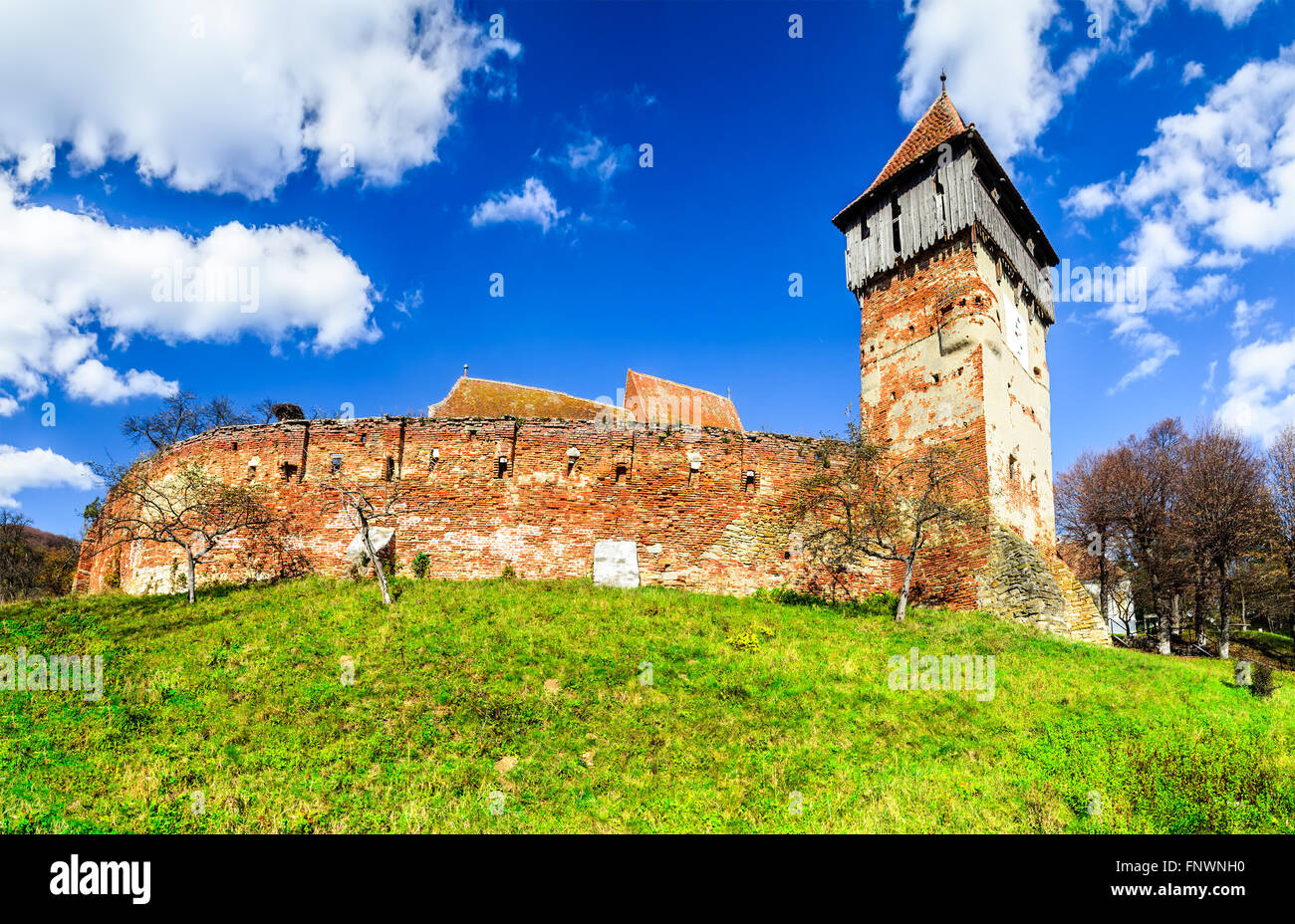 Transylvania, Romania. Medieval rural scenery with fortified churches ...