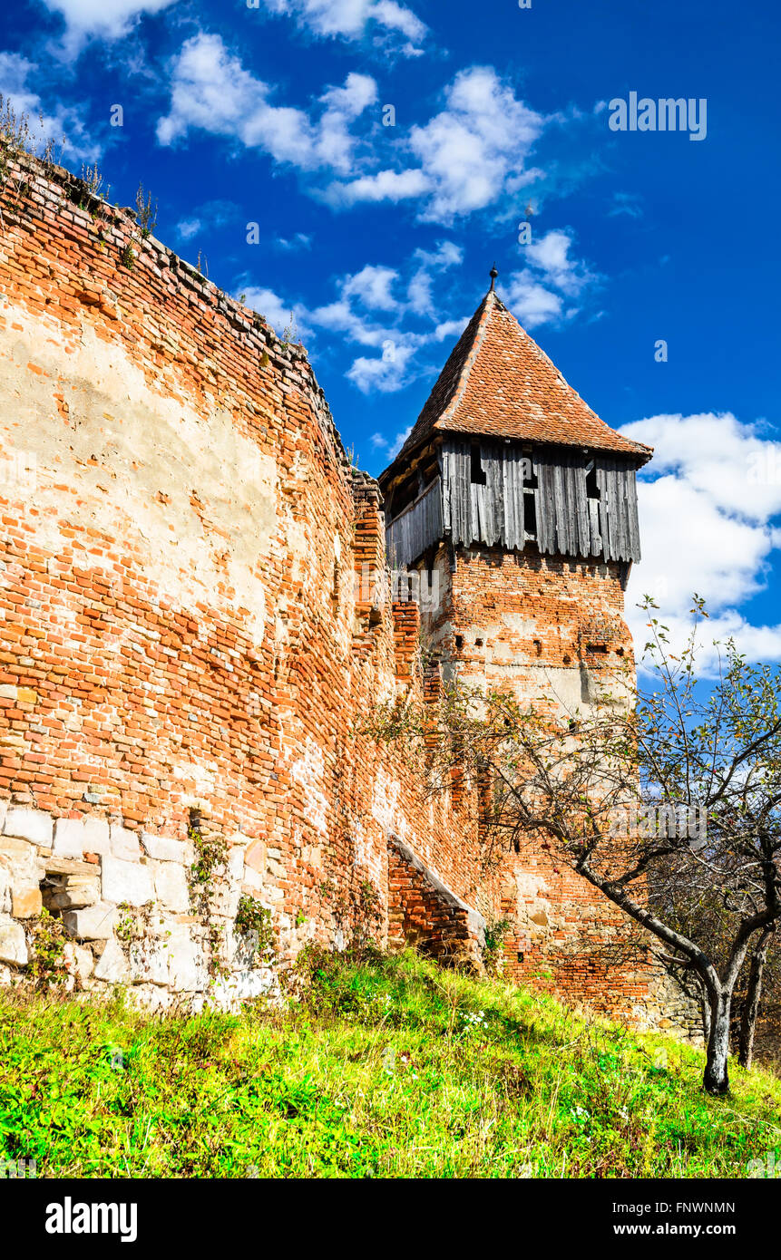 Transylvania, Romania. Medieval rural scenery with fortified churches ...