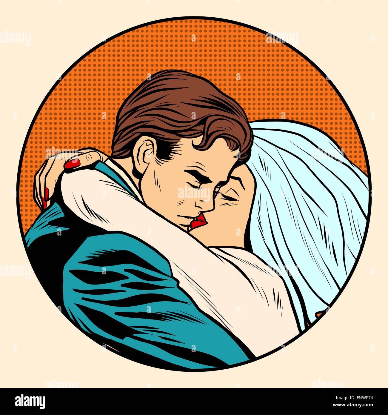 Man kissing woman vintage Stock Vector Images - Alamy