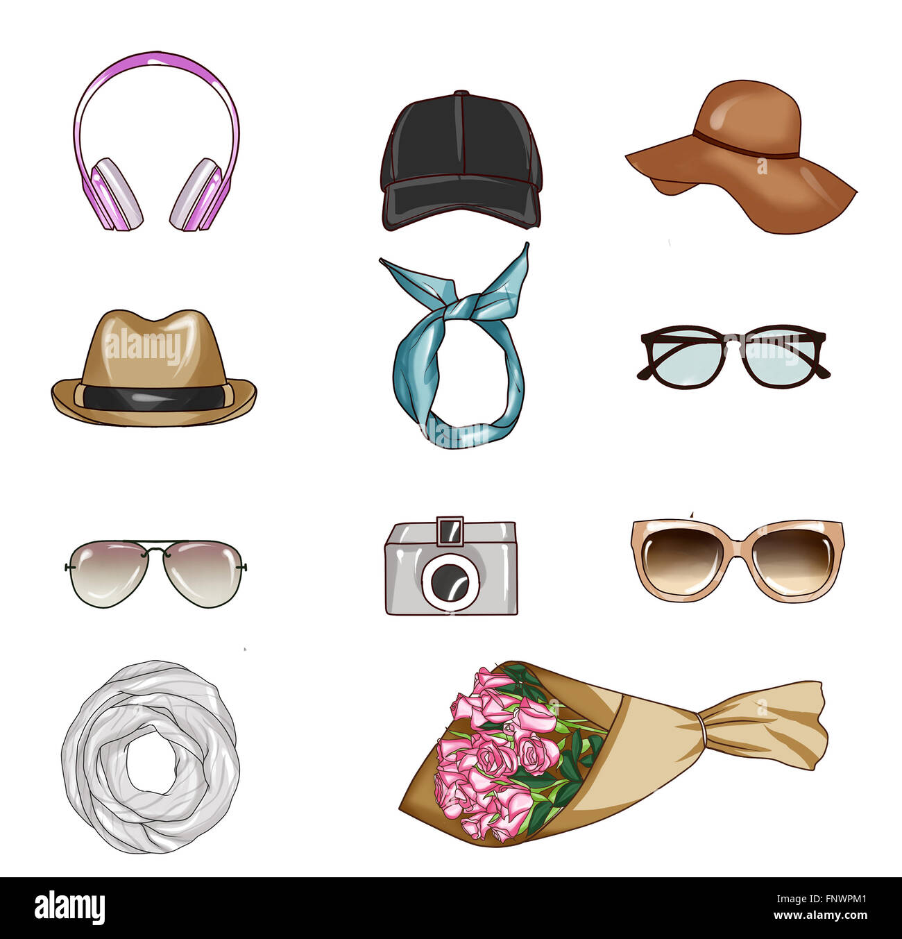 Collection of woman's accessories Stock Photo - Alamy