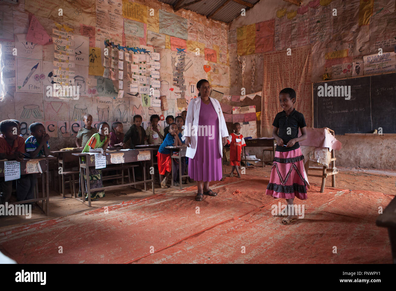 Inside a classroom in a school in Finote Selam Ethiopia Africa Stock ...