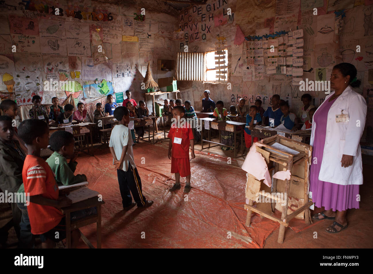 Inside a classroom in a school in Finote Selam Ethiopia Africa Stock Photo - Alamy