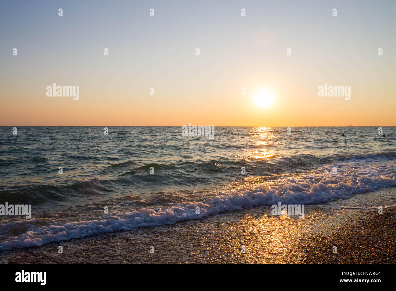 Beautiful sunset on the black sea Stock Photo - Alamy