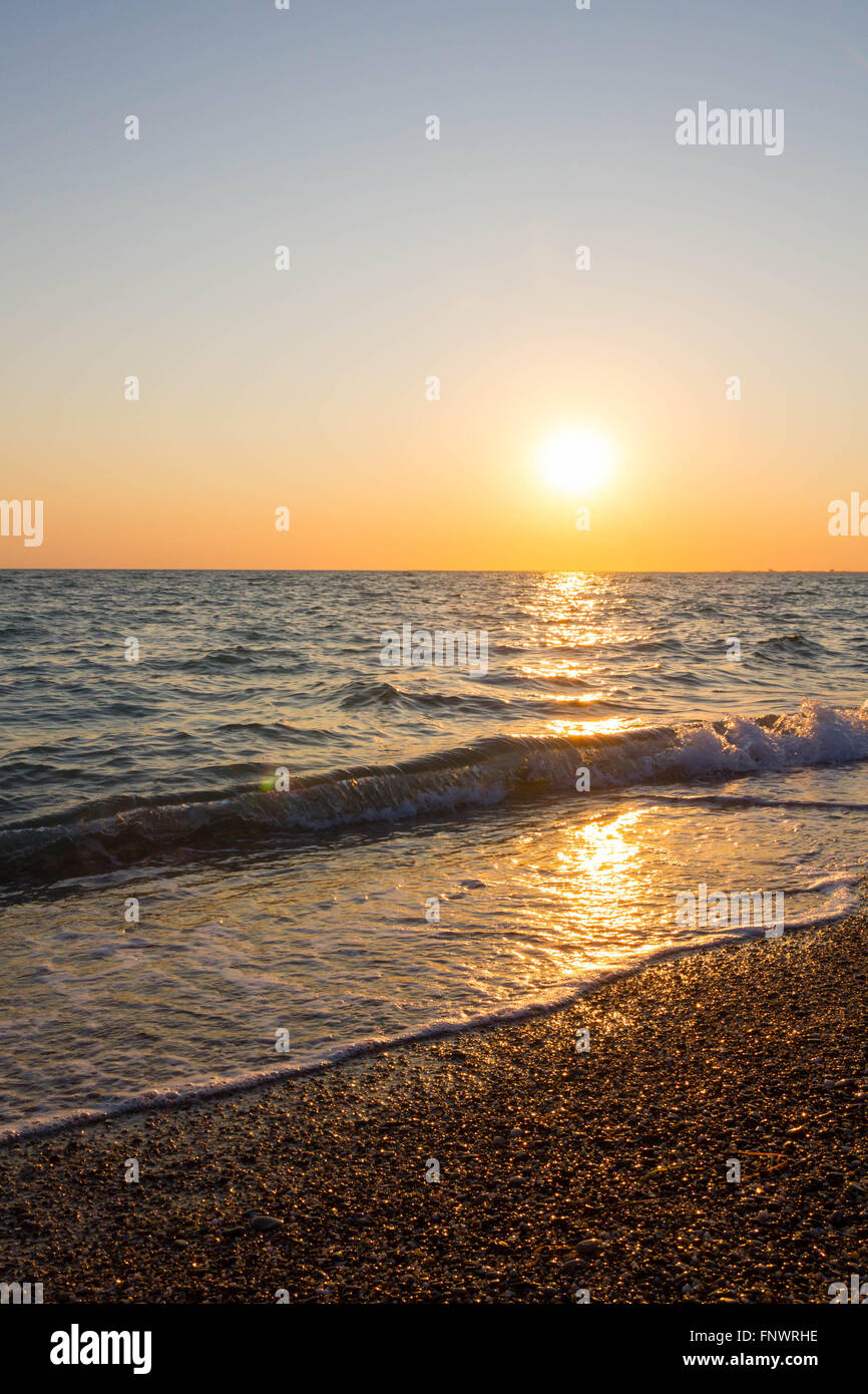 Beautiful sunset on the black sea Stock Photo - Alamy