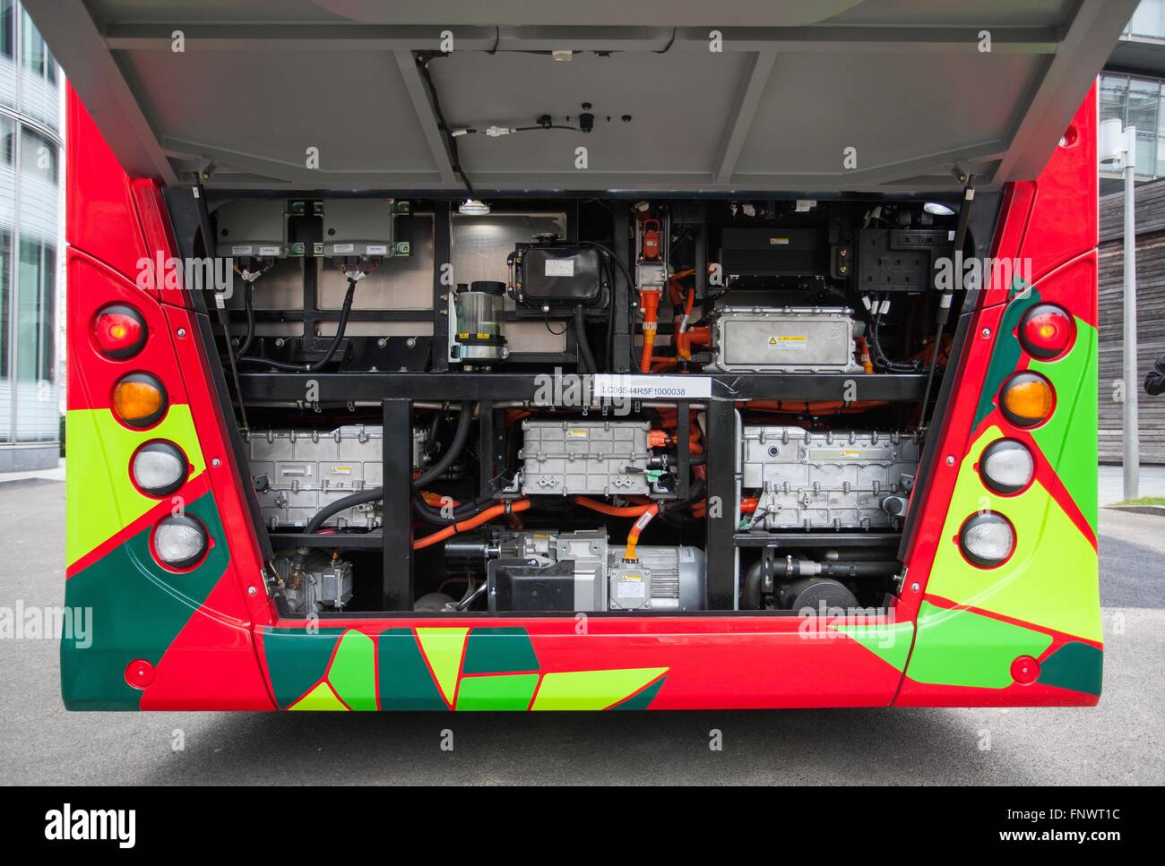 The world's first fully electric double decker London bus Stock Photo ...