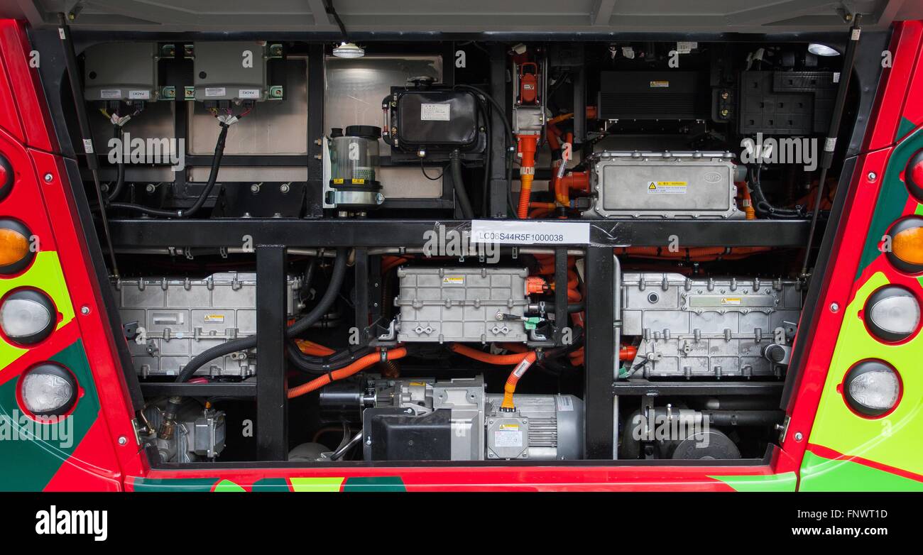 The world's first fully electric double decker London bus Stock Photo ...