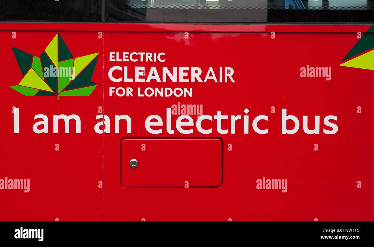 The world's first fully electric double decker London bus Stock Photo ...